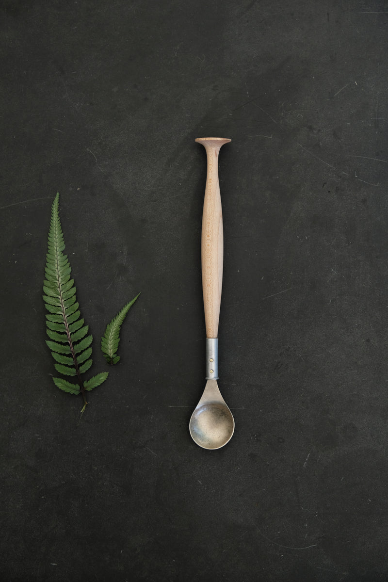 Saucer topped turned spoon – Erica Moody | Fine Metal Work